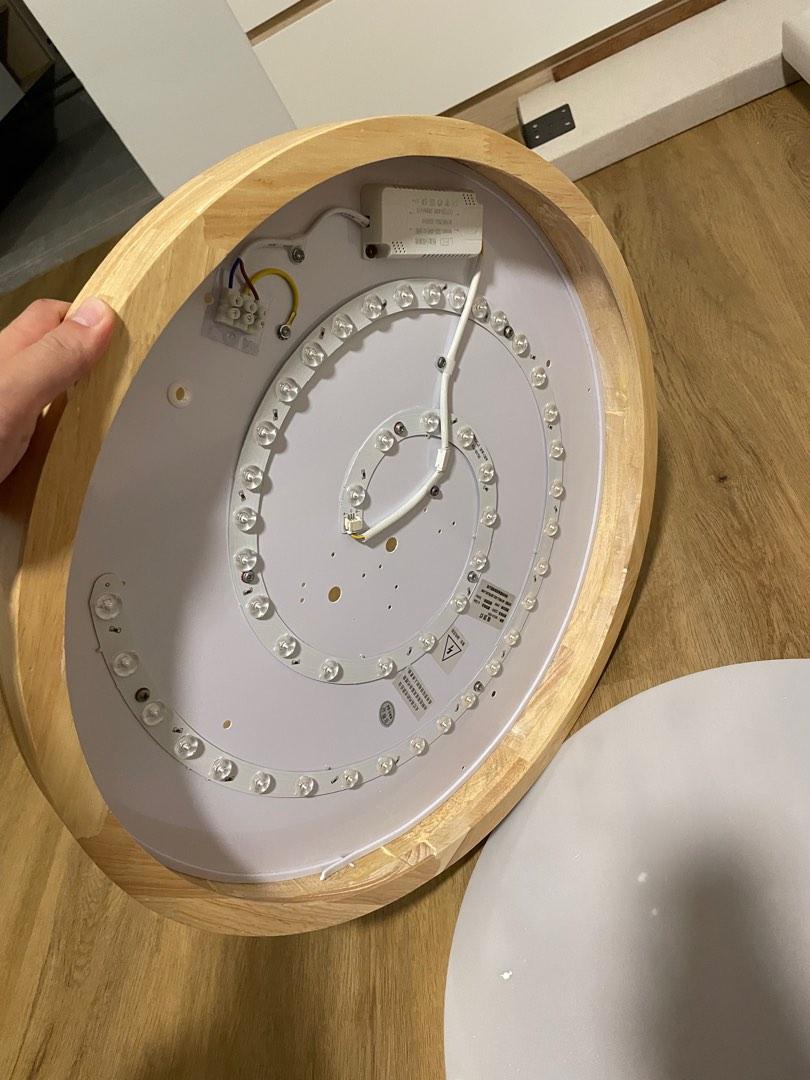 Scandinavian Japandi Ceiling Wood LED Light, Furniture & Home Living ...