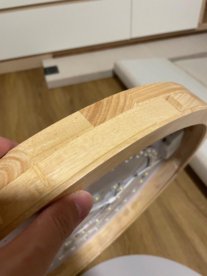 Scandinavian Japandi Ceiling Wood LED Light, Furniture & Home Living ...