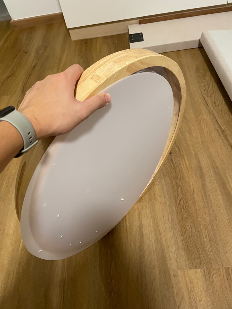 Scandinavian Japandi Ceiling Wood LED Light, Furniture & Home Living ...