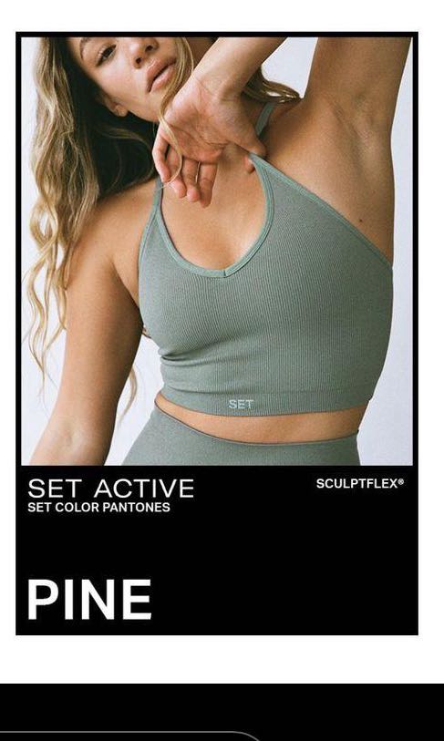 set active sculptflex pine ribbed V bra, Women's Fashion, Activewear on Carousell