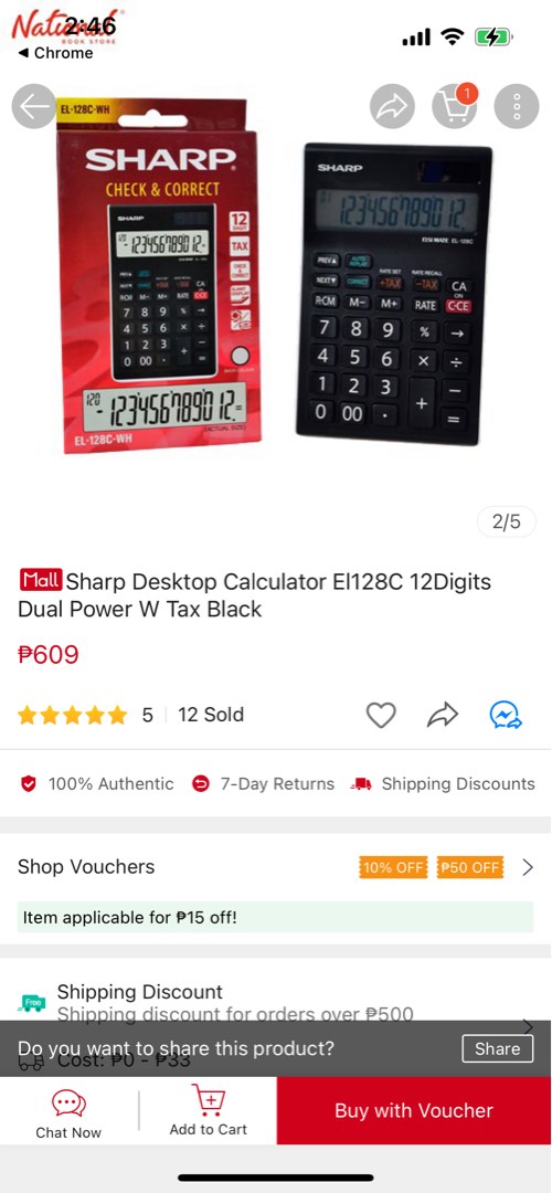 SHARP CALCULATOR, Hobbies & Toys, Stationary & Craft, Stationery ...