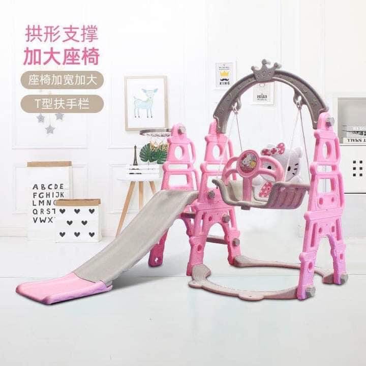 Hello kitty Slide with swing, Babies & Kids, Infant Playtime on Carousell