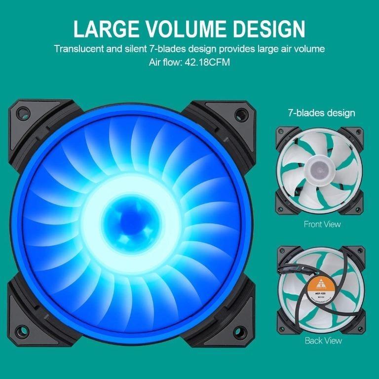 SR GOLDEN FIELD MH Blue PC Case Fan 120mm Silent, Computers & Tech ...