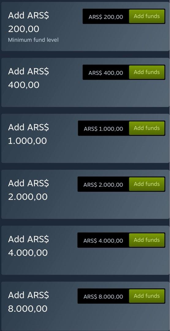 Steam Wallet ARS (Argentina), Video Gaming, Gaming Accessories, Game ...