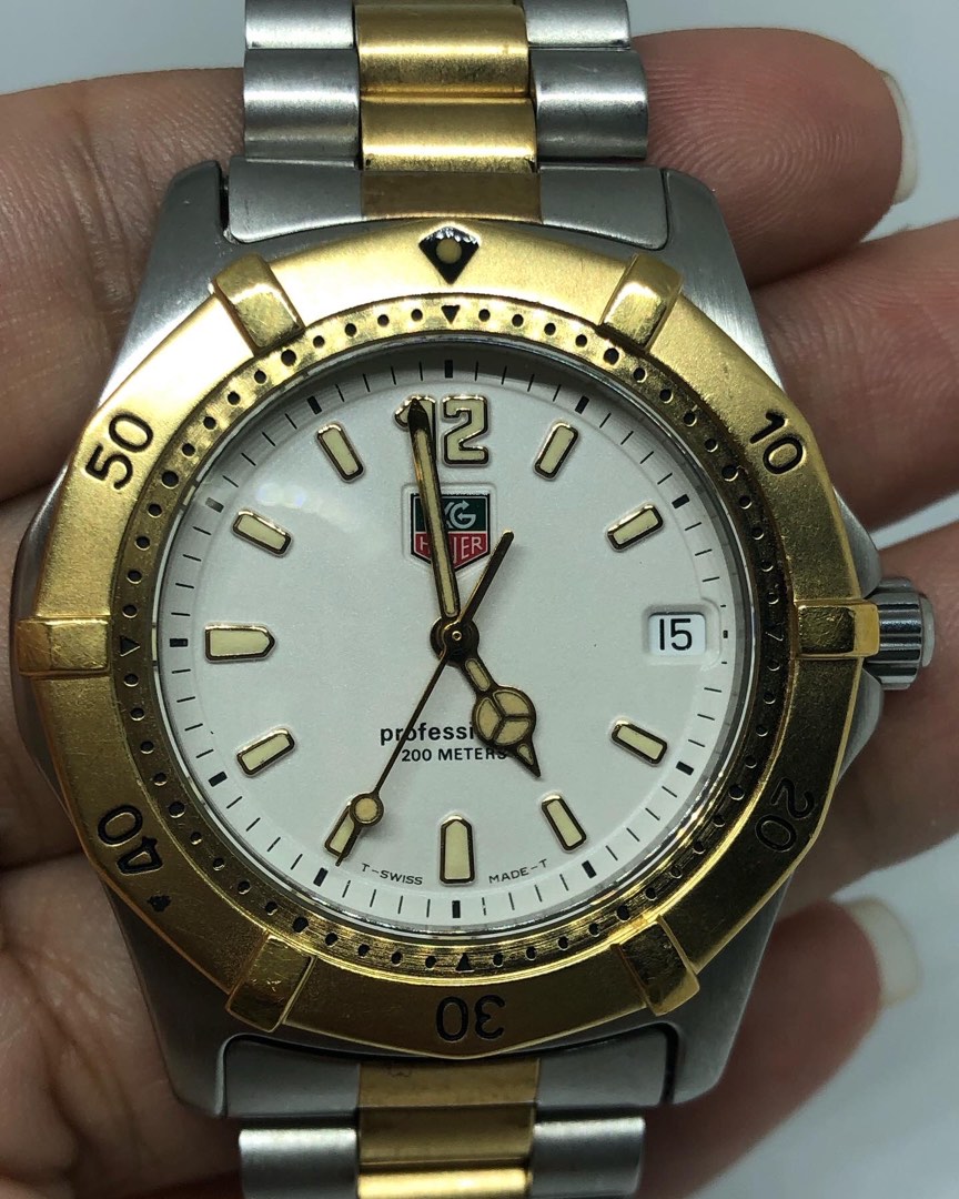 Tag Heuer 2000 Series Professional 200 Meters Two Tone Quartz White Dial 39mm Case SIze Unisex ...
