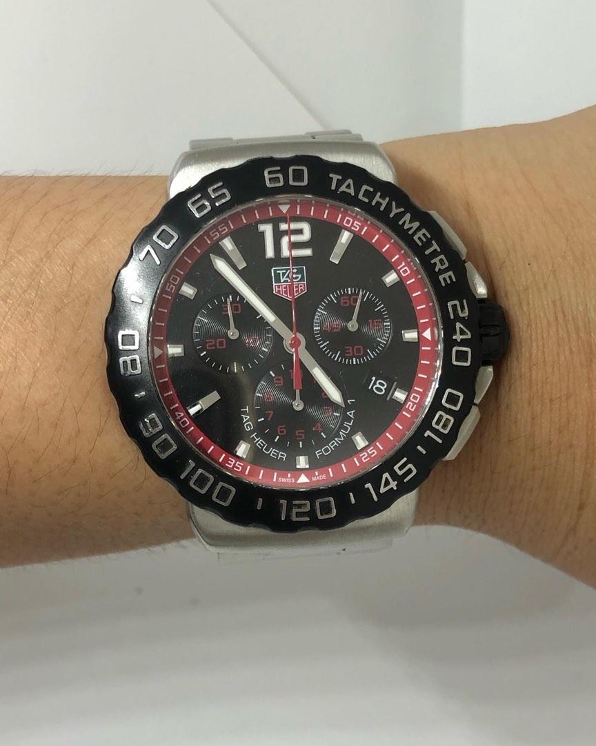 Tag Heuer Formula 1 Black/Red Dial Tachymeter Chronograph Quartz 40mm ...