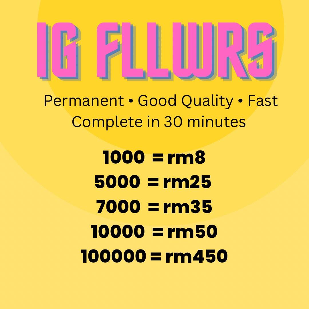 Tambah Instagram IG Followers Pantas Fast Murah Stabil Permanent ...