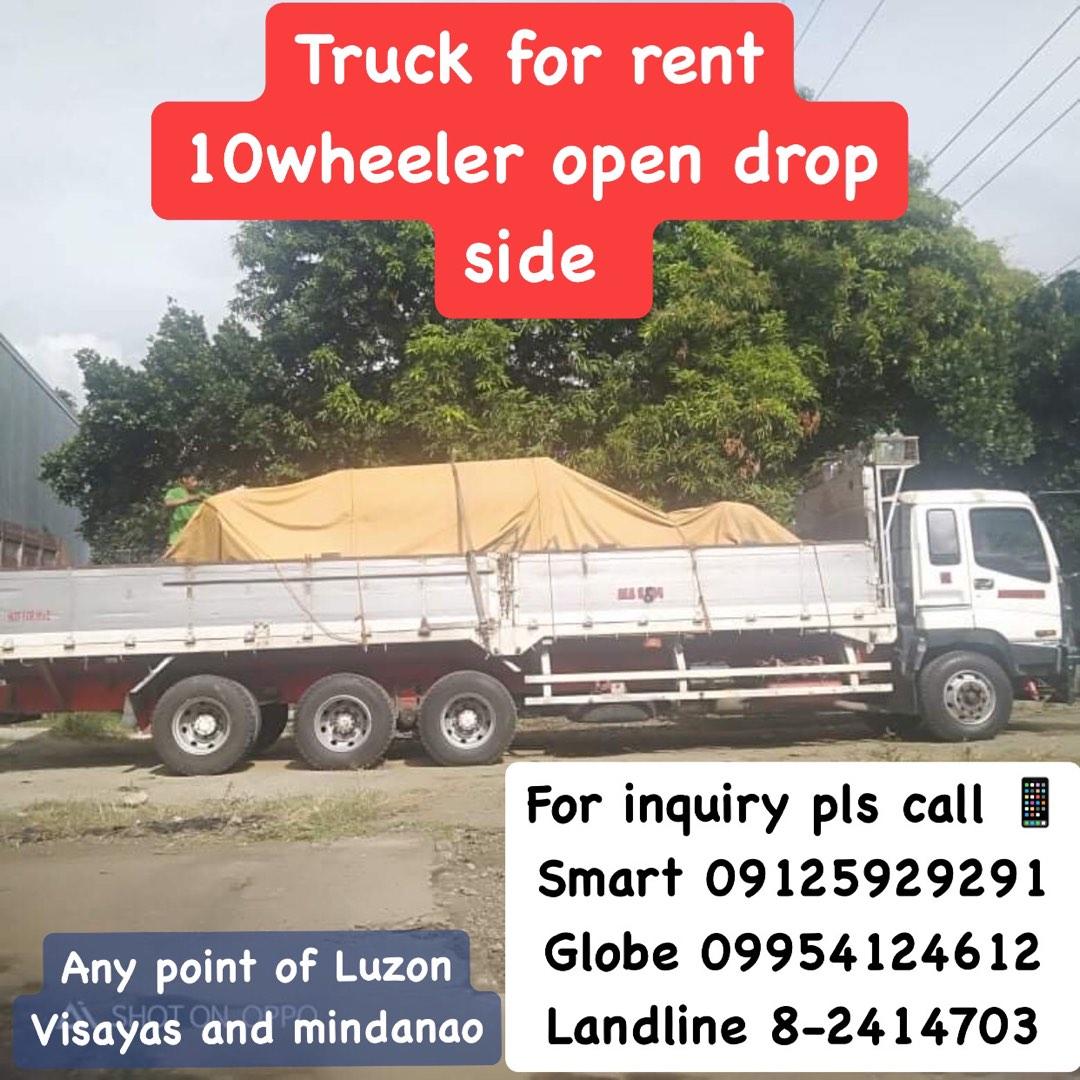 Truck for rent 10wheeler open drop side 10wheeler wing van sefloading ...