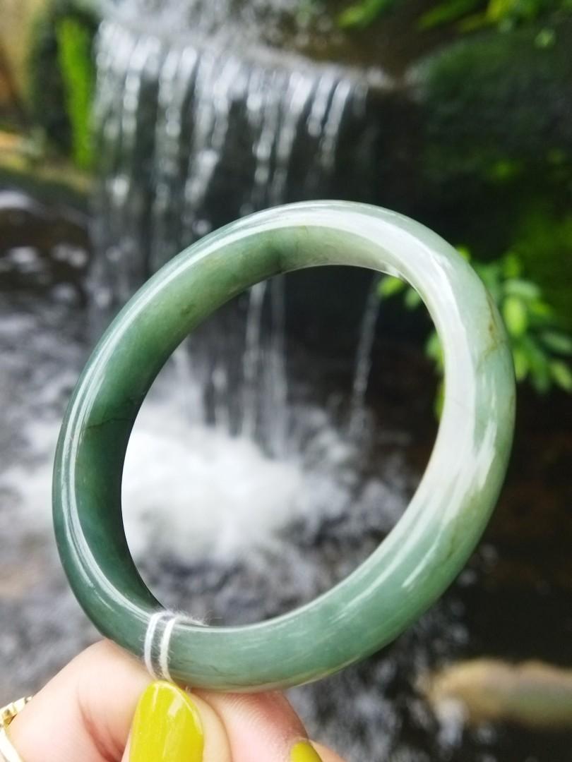 Type A Ombre Forest Green Jadeite Jade bangle size 59.36mm, Women's ...