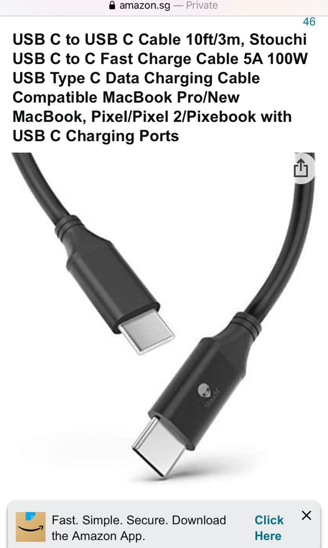 STOUCHI USB C to USB C 3m cable 100w Fast charging, Computers & Tech ... STOUCHI USB C to USB C 3m cable 100w Fast charging, Computers & Tech ...