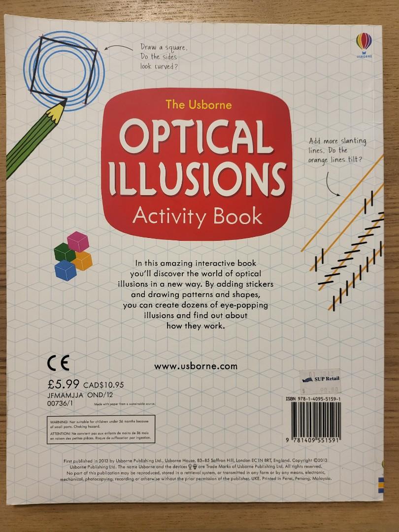 Usborne Optical Illusions Activity Book (with over 100 stickers), 興趣及遊戲 ...