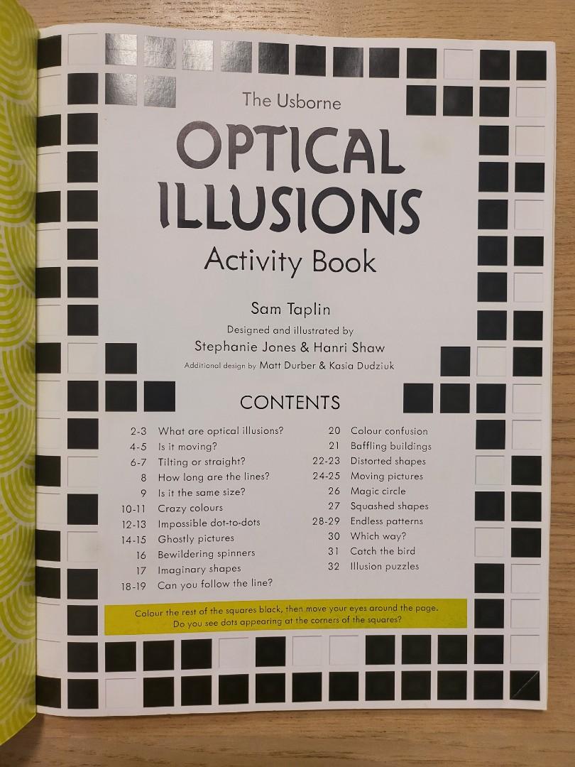 Usborne Optical Illusions Activity Book (with over 100 stickers), 興趣及遊戲 ...