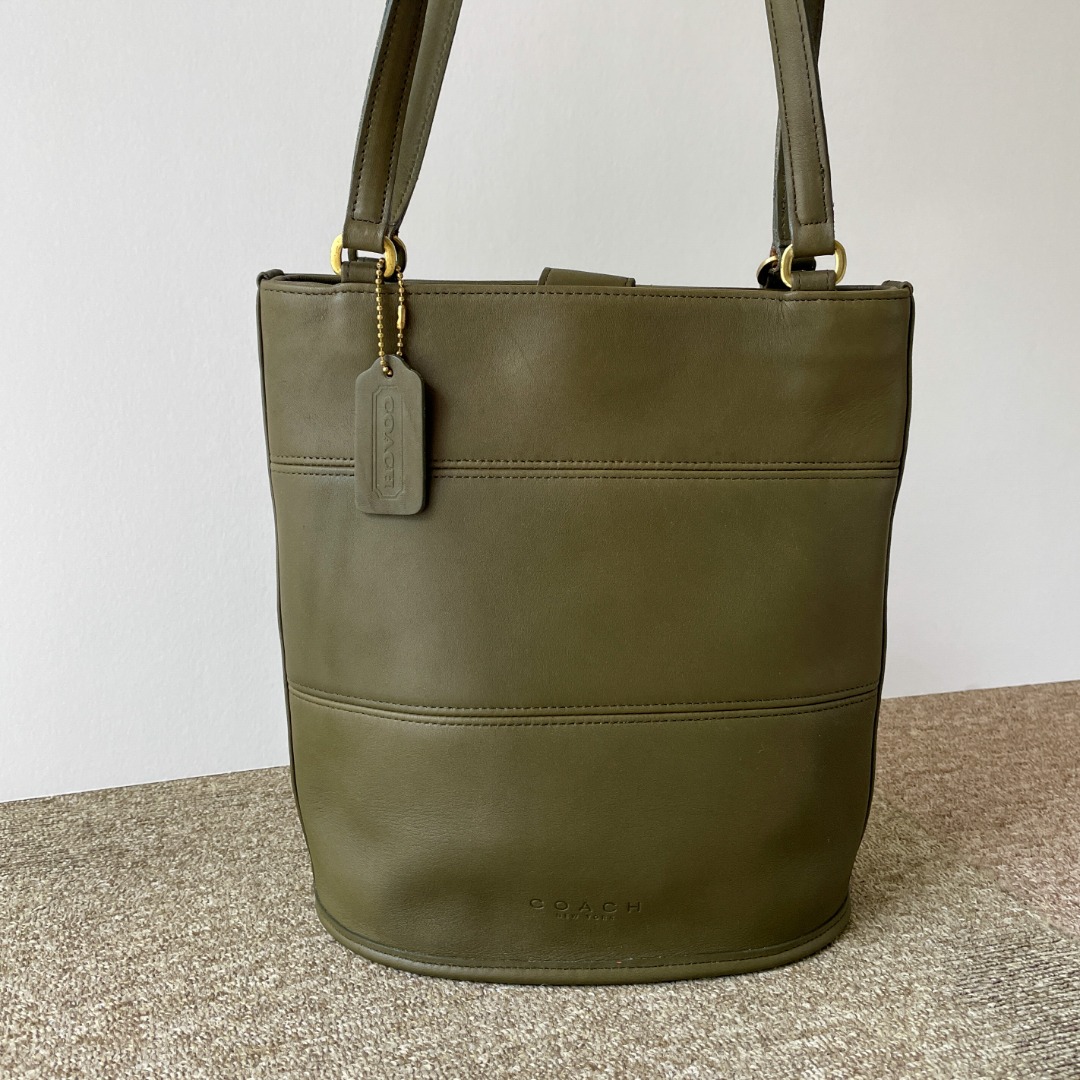 Vintage COACH Tribeca Olive Green Bucket Tote, Vintage COACH Green ...