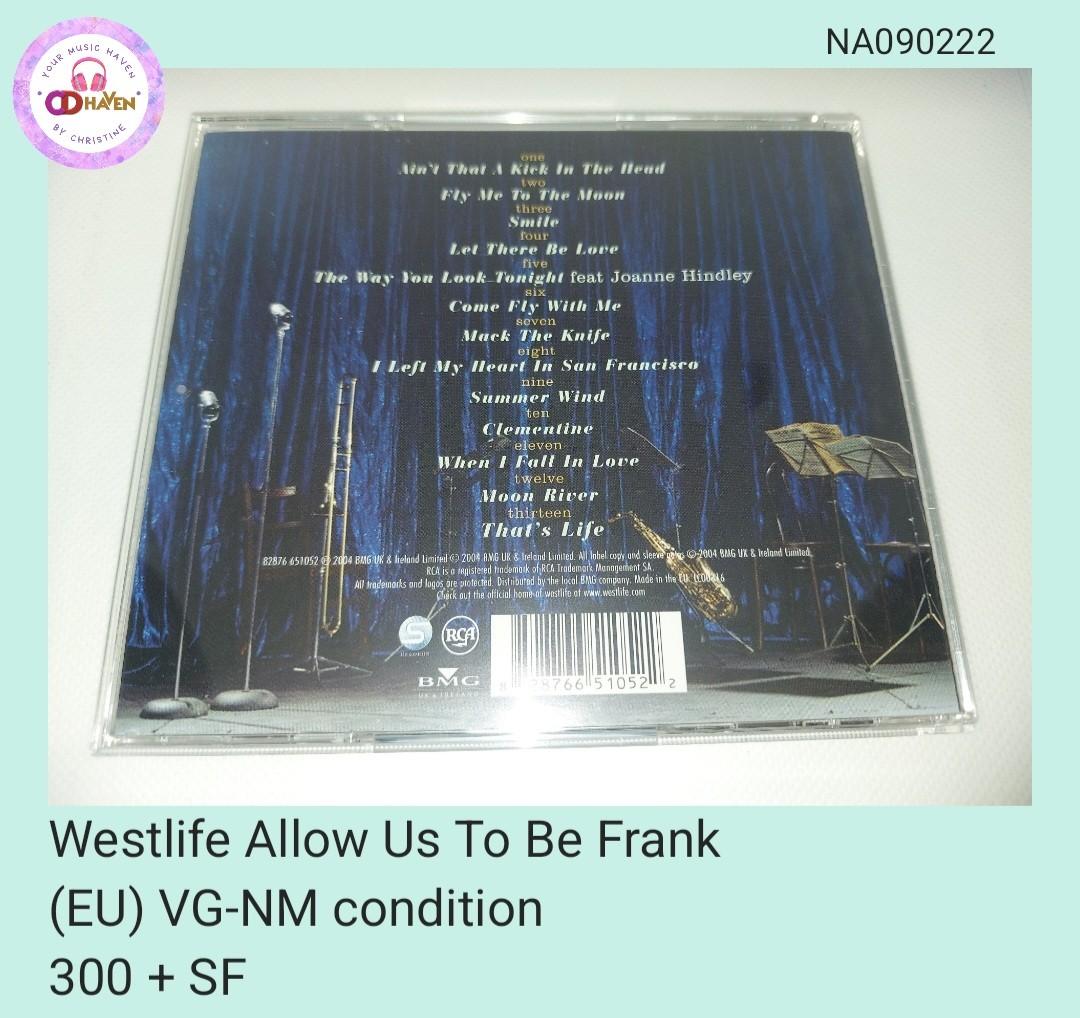 Westlife Allow Us To Be Frank CD (unsealed), Hobbies & Toys, Music ...
