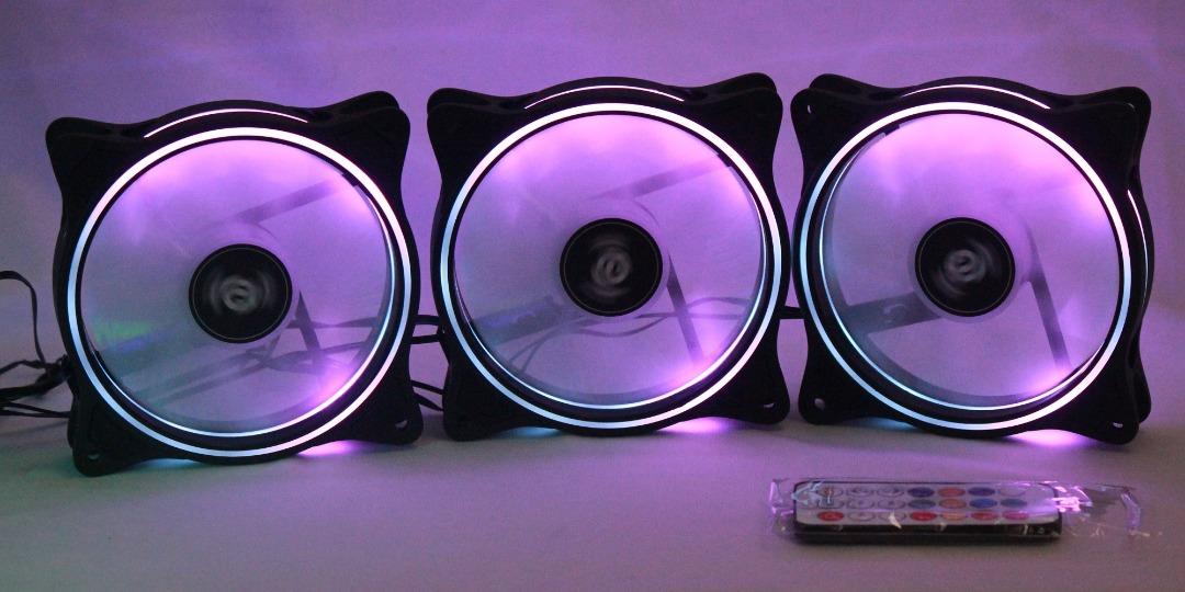 YGT ARGB FAN 1258 ROMANTIC, 6-PIN 3-IN-ONE FAN with REMOTE CONTROLLER ...
