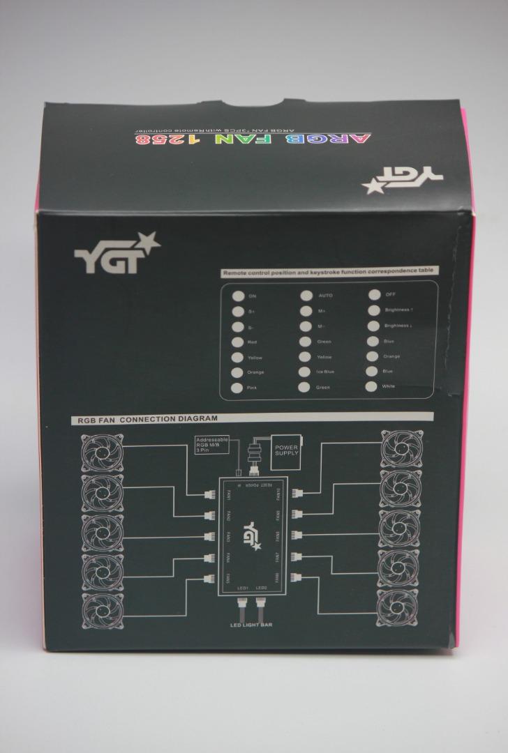 YGT ARGB FAN 1258 ROMANTIC, 6-PIN 3-IN-ONE FAN with REMOTE CONTROLLER ...