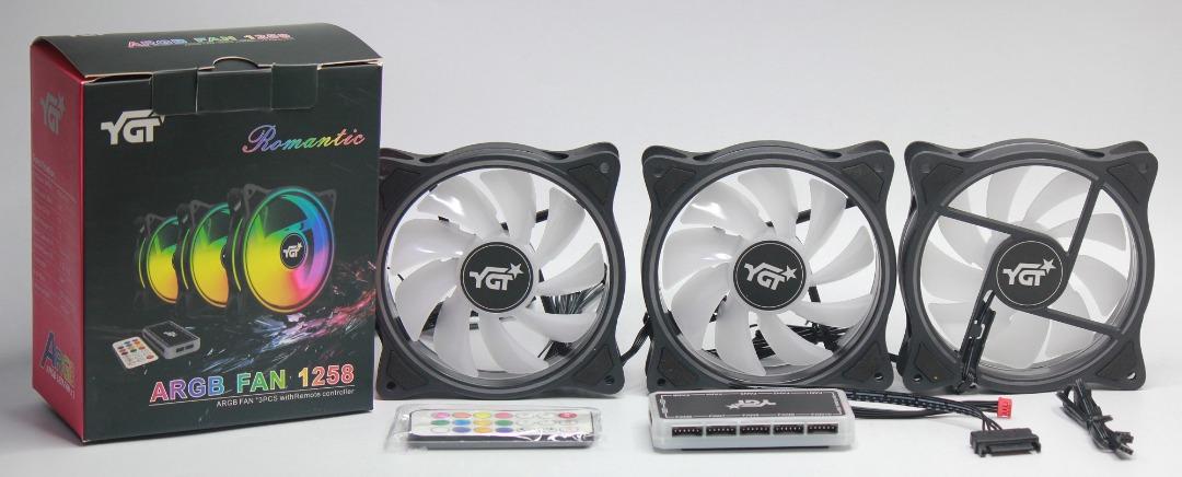 YGT ARGB FAN 1258 ROMANTIC, 6-PIN 3-IN-ONE FAN with REMOTE CONTROLLER ...