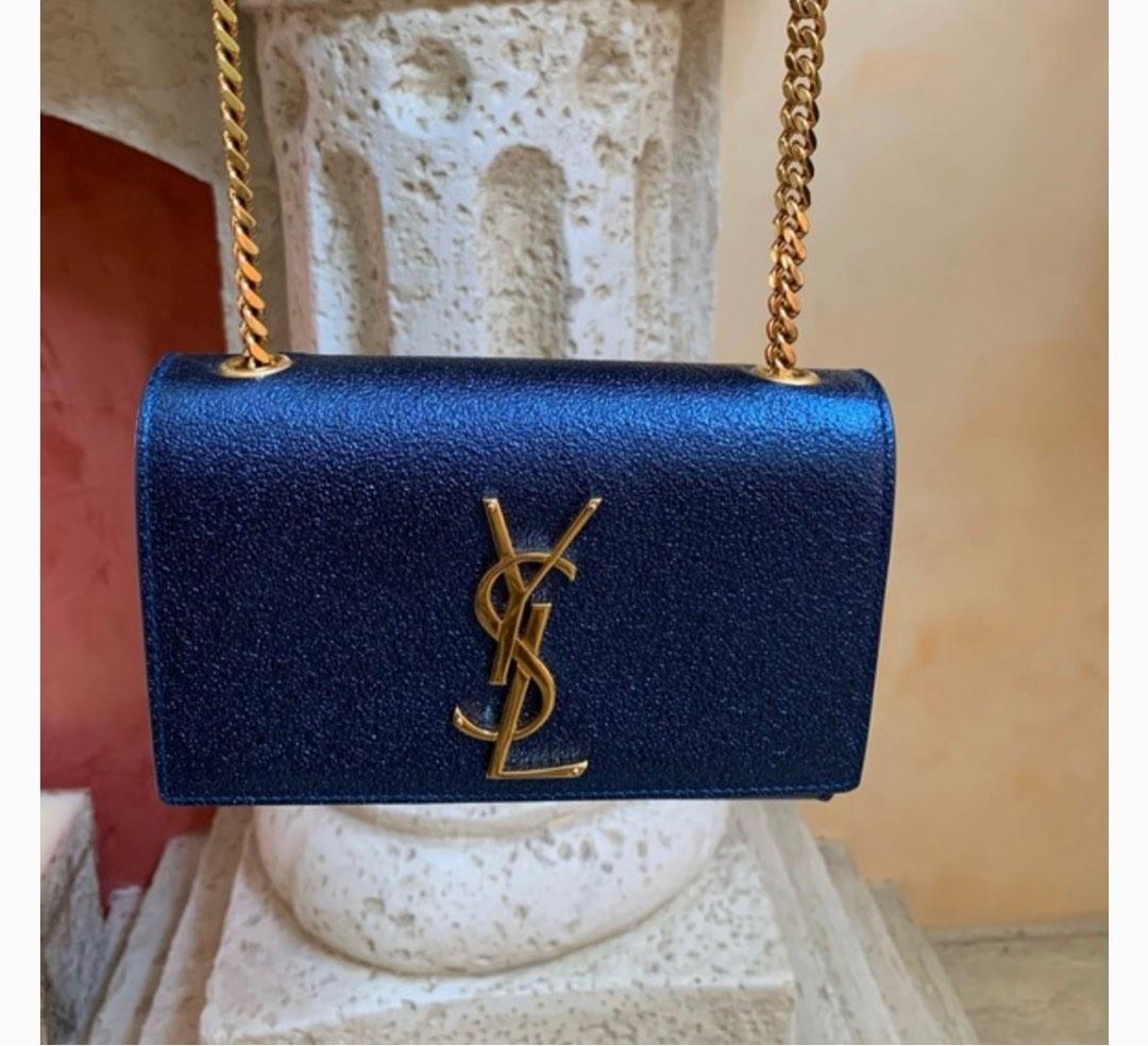 YSL Mini Crossbody Metallic Blue, Women's Fashion, Bags & Wallets ...