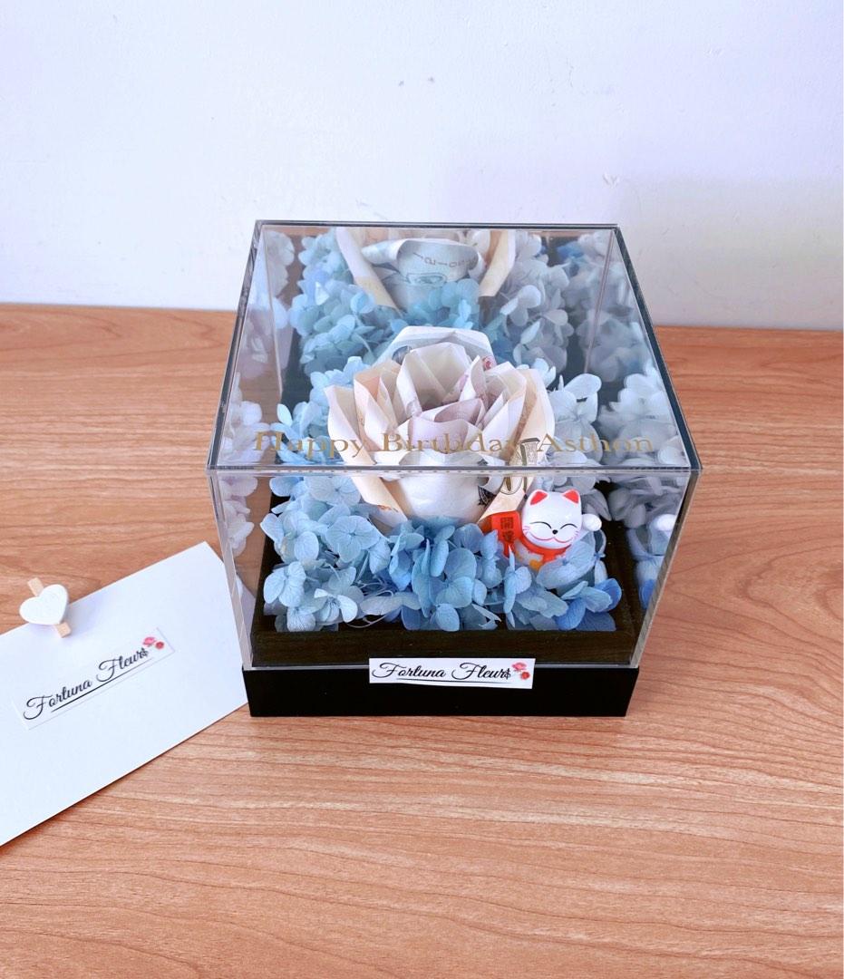 Acrylic box gift set hamper money flowers, Hobbies & Toys, Stationery ...