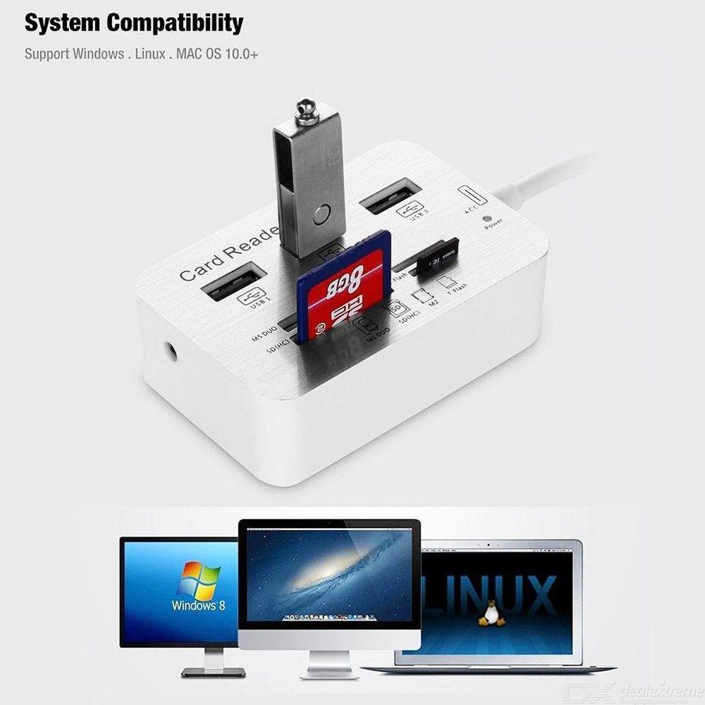 All in 1 USB 3.0 Card Reader with 3-ports Hub, 電腦＆科技, 電腦周邊及配件, 電腦周邊產品 ...