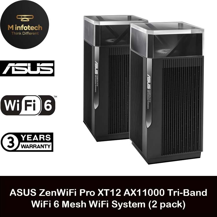 ASUS ZenWiFi Pro XT12 AX11000 Tri-Band WiFi 6 Mesh WiFi System (2 pack ...