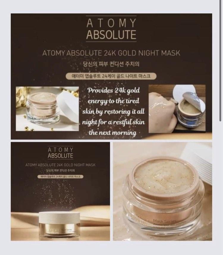 Atomy absolute 24k gold night mask, Beauty & Personal Care, Face, Face ...