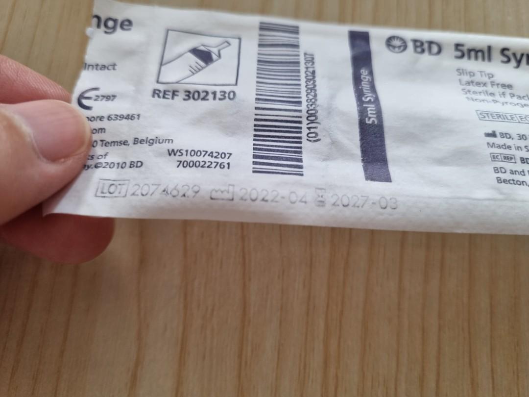 BD 5ml Dispensing Syringe, Health & Nutrition, Medical Supplies & Tools ...