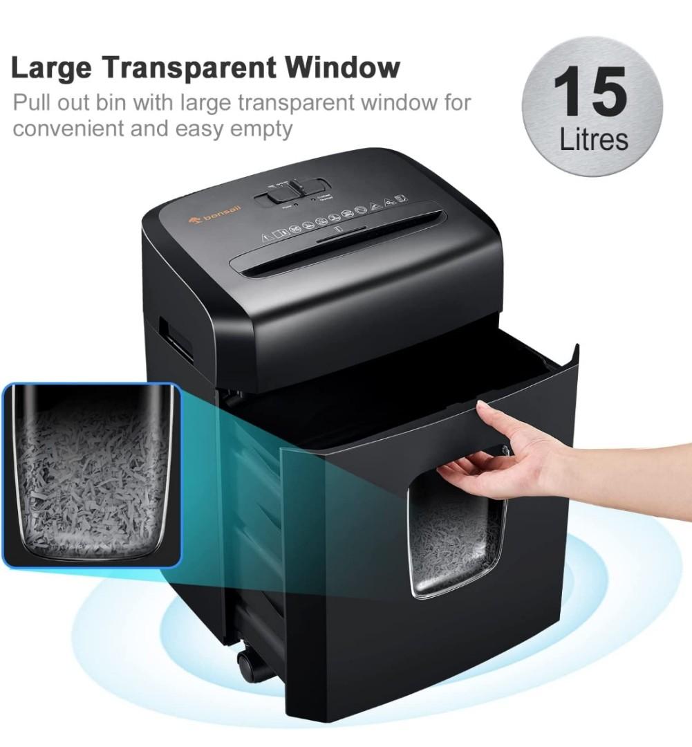 Bonsaii Heavy Duty Cross-Cut Paper Shredder, 10-Sheet Shredder for Home ...