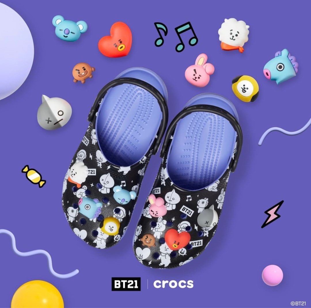 BT21 Crocs Clog & Jibbitz, Women's Fashion, Footwear, Slippers and ...