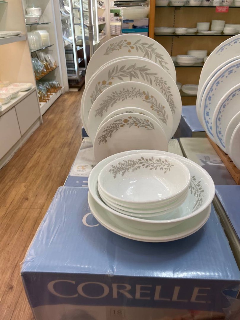 Corelle 18pc silver crown, Furniture & Home Living, Kitchenware ...