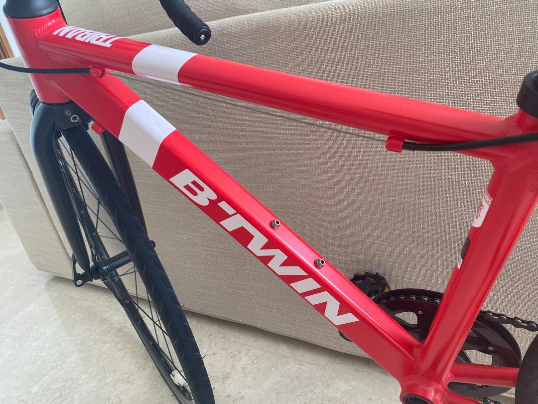 Decathlon Triban 100 Jr. BTWIN Size M 7 speed red Road Bike/Bicycle, Sports Equipment, Bicycles ...