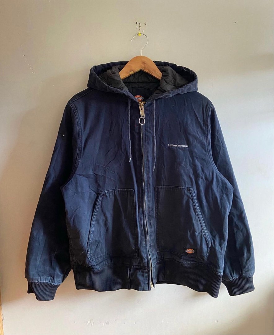 Dickies workwear duck jacket Diamond stitch navy blue, Men's Fashion ...