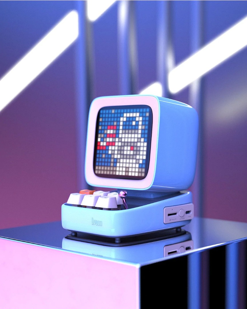 Divoom Ditoo Plus |Retro Pixel Art Game Bluetooth Speaker (blue), Audio ...