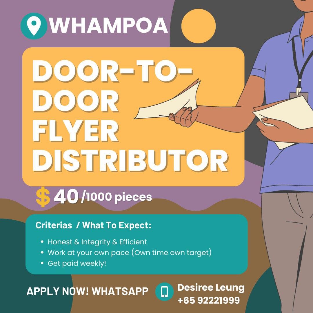 Door to Door Flyer Distributor (Whampoa), Bulletin Board, Looking For ...