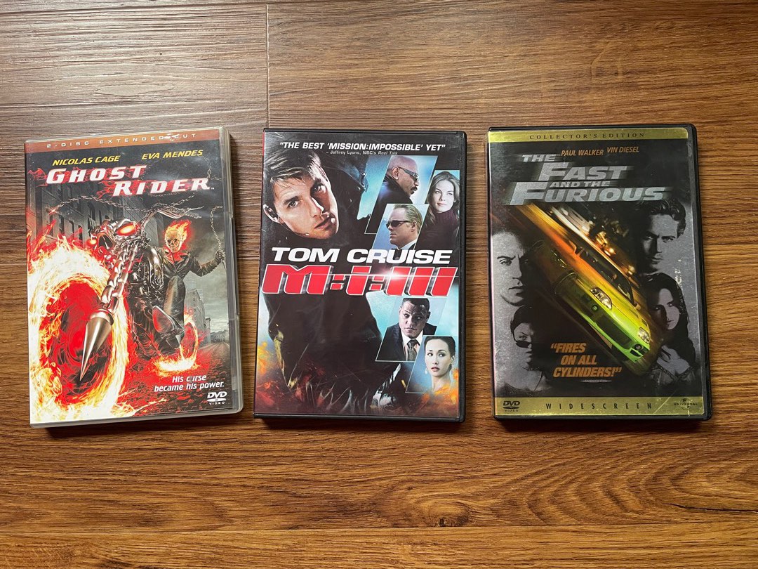 DVD Fast And Furious / Ghost Rider / Mission Impossible 3, Hobbies & Toys, Music & Media, CDs ...