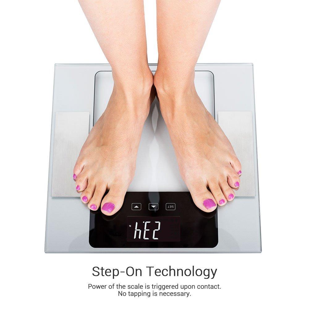 EMPO Body Fat Bathroom Scale with Tempered Glass - High Accuracy ...