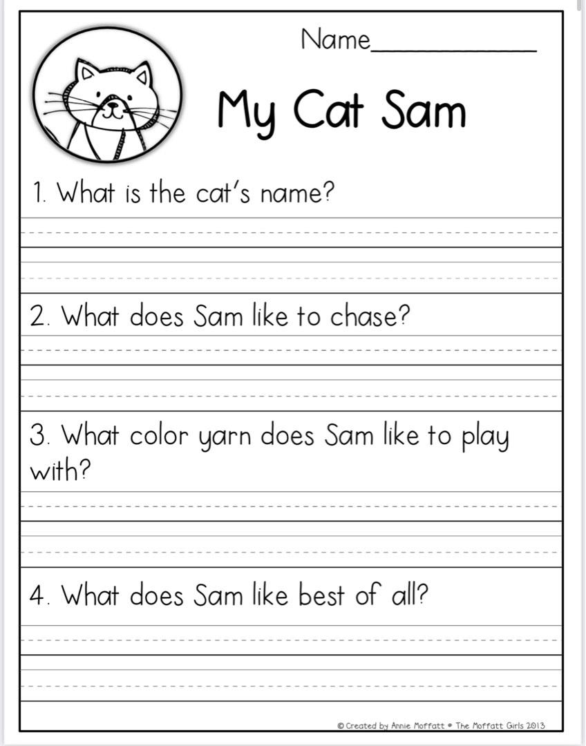 English Reading Comprehension Worksheet for children preschoolers K1 ...