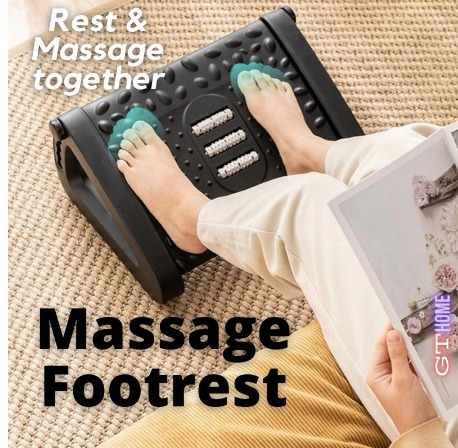 Ergonomic Foot rest with Massage Bead and Wheels and Adjustable Angle ...