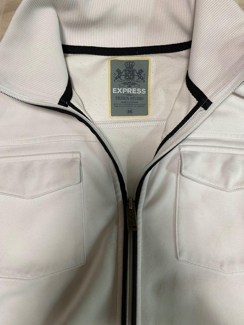Express bomber jacket white, Men's Fashion, Coats, Jackets and ...