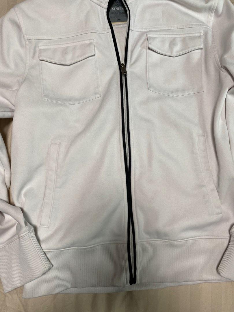 Express bomber jacket white, Men's Fashion, Coats, Jackets and ...
