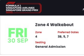 4x F1 Zone 4 Walkabout Day 1, Friday, Tickets & Vouchers, Event Tickets ...