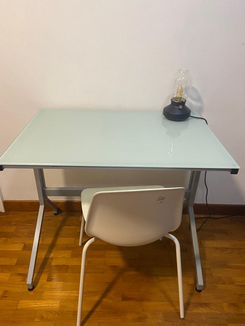 Glass Top study table, Furniture & Home Living, Furniture, Tables ...