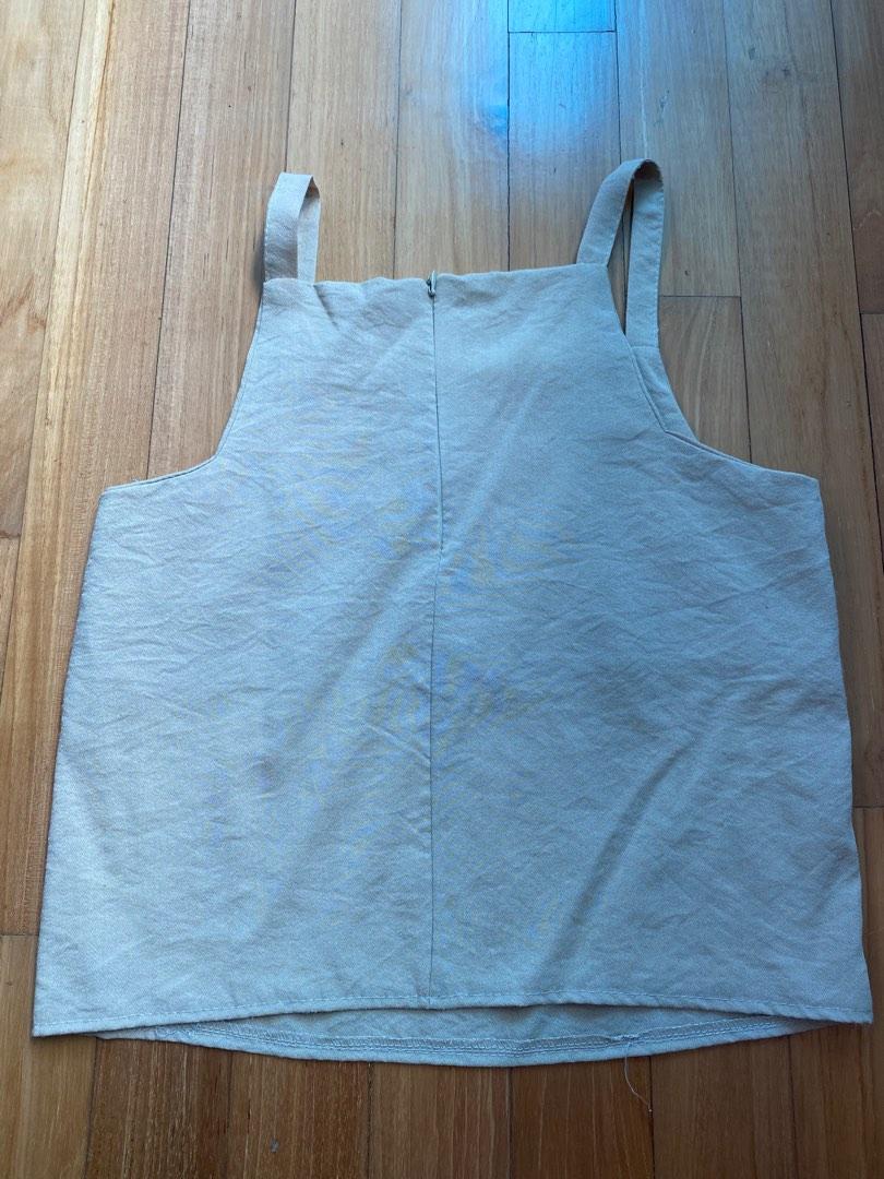 Halter Neck Neutral Top, Women's Fashion, Tops, Sleeveless on Carousell