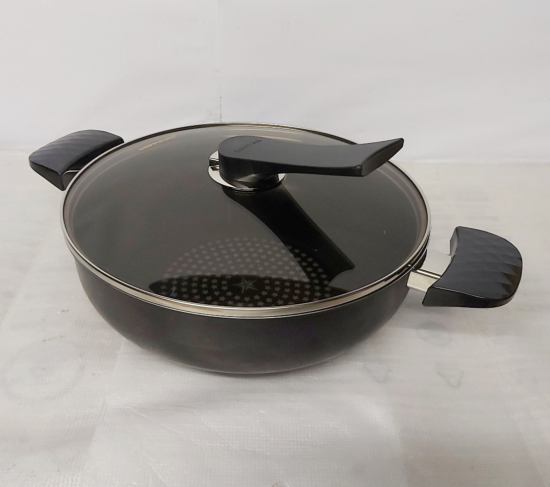 Happycall Wok w/ Lid, 28cm, Nonstick 5-Layer Diamond Cookware Cooking ...