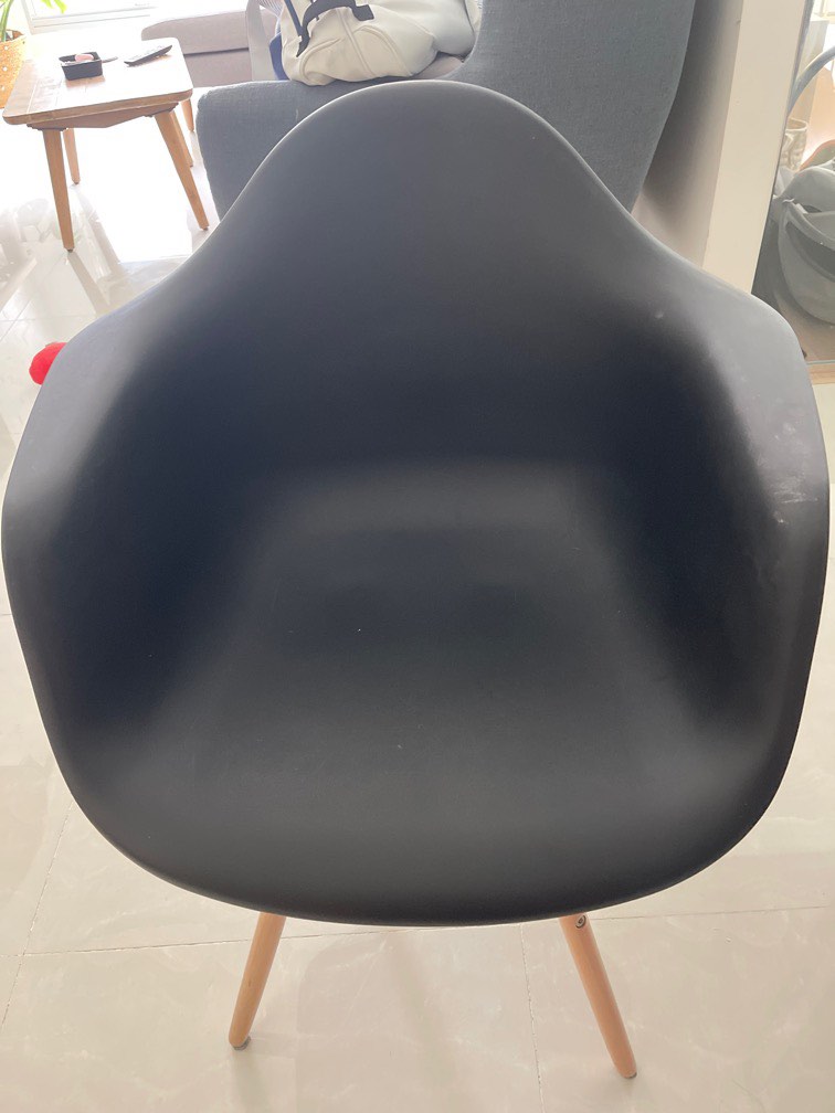 Hipvan Black Single plastic chair, Furniture & Home Living, Furniture ...