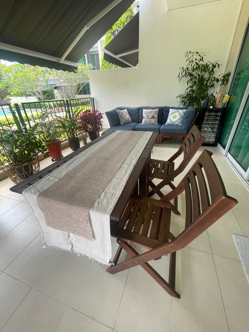 IKEA APPLARO outdoor dining set, Furniture & Home Living, Outdoor ...