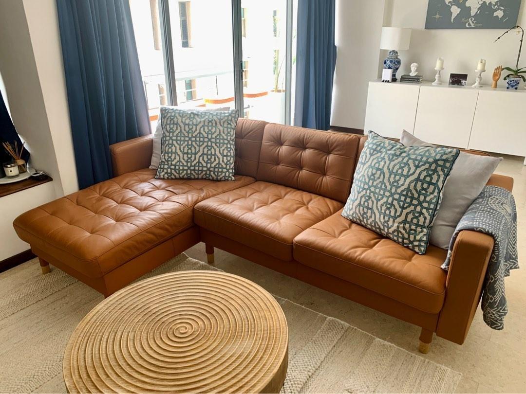 IKEA Landskrona Leather Couch, Furniture & Home Living, Furniture, Sofas on Carousell