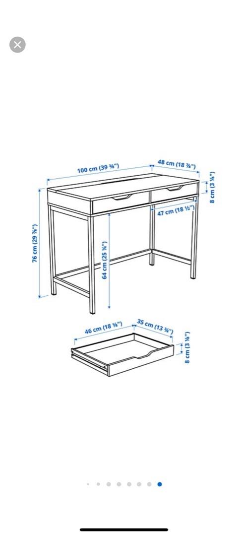 IKEA Study Table Alex 100cm x 48cm, Furniture & Home Living, Furniture ...