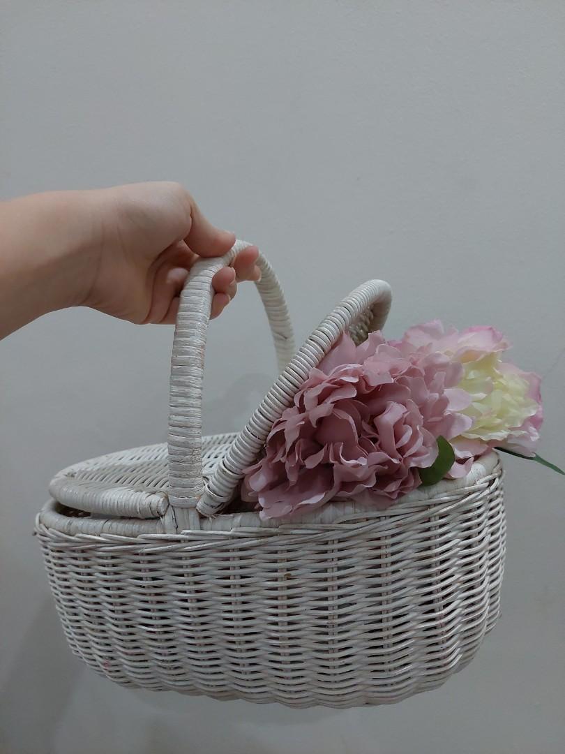 Keranjang Rotan Bunga, Desain & Kerajinan Tangan, Barang & Aksesoris ...