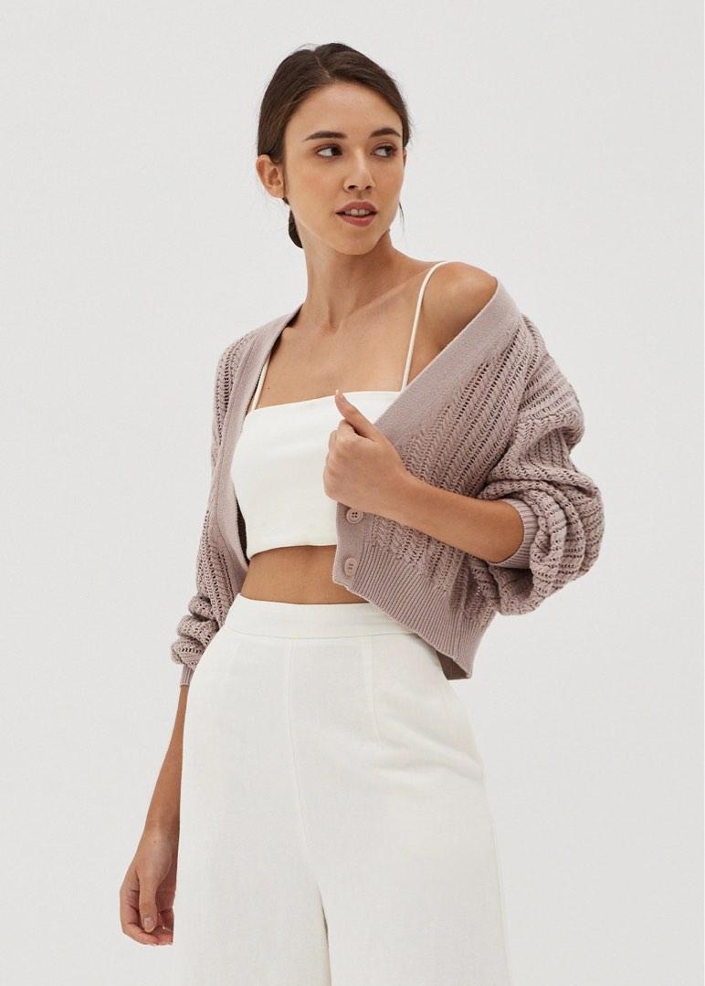 Love Bonito Evalene Puff Sleeve Cardigan, Women's Fashion, Coats ...